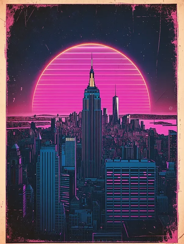 80s Retro Neon Posters Tshirt Designs Midjourney Prompt | PromptBase