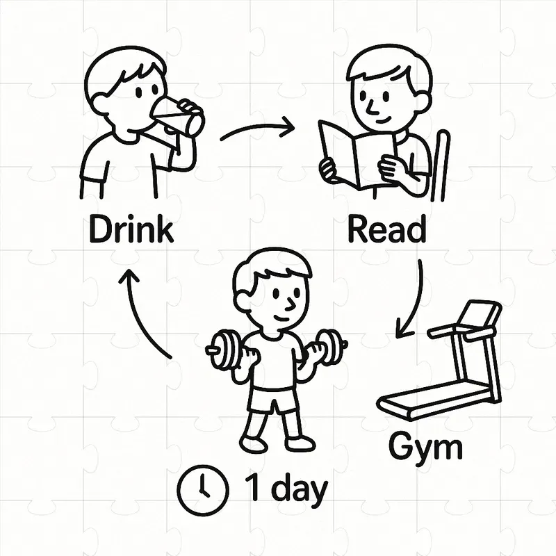 Minimalist Stick Figure Habit Flowcharts ChatGPT Image Prompt | PromptBase