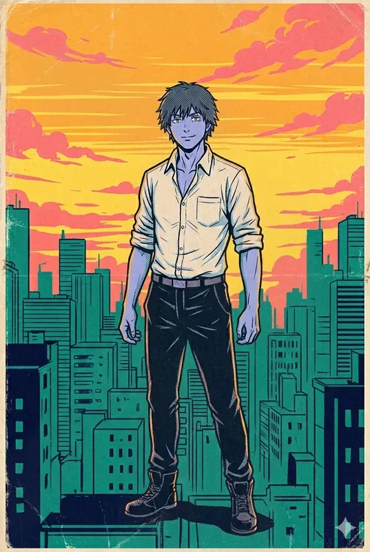 Neonretro Anime Risographs 80s Gemini Image Prompt | PromptBase