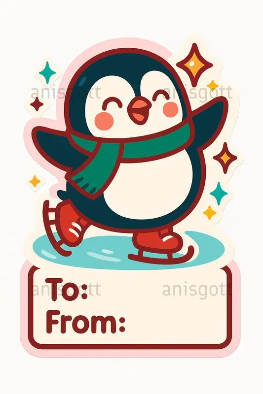 Cute Christmas Gift Tag Stickers Clipart ChatGPT Image Prompt | PromptBase