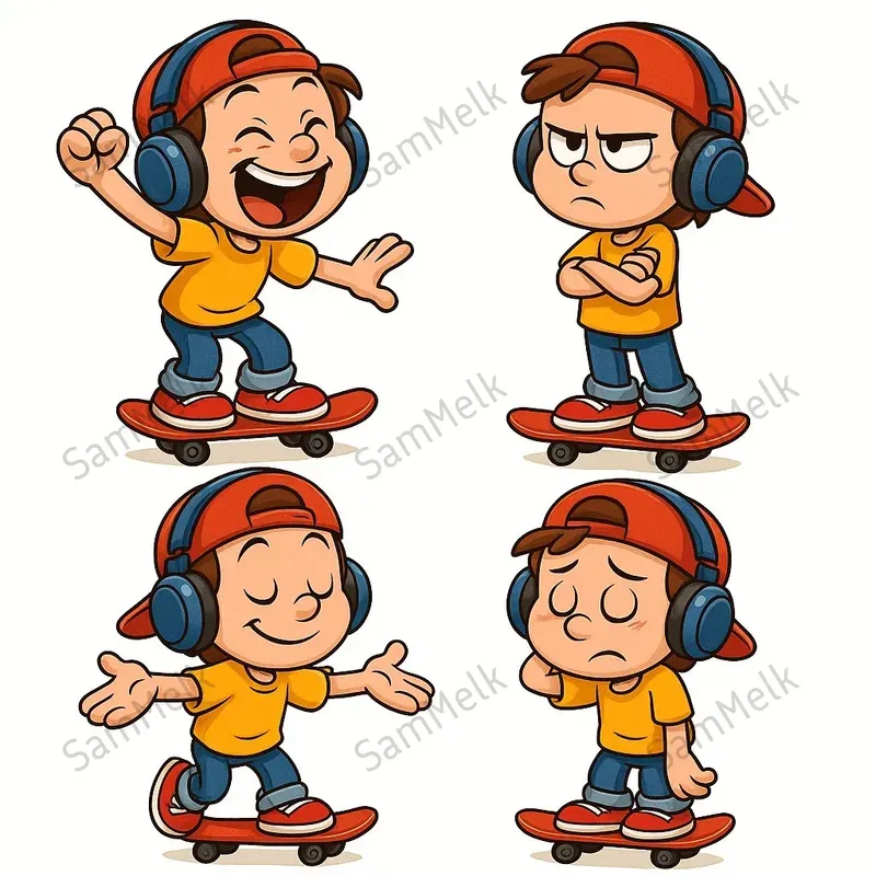 Emotion Grids For Kids Characters ChatGPT Image Prompt | PromptBase