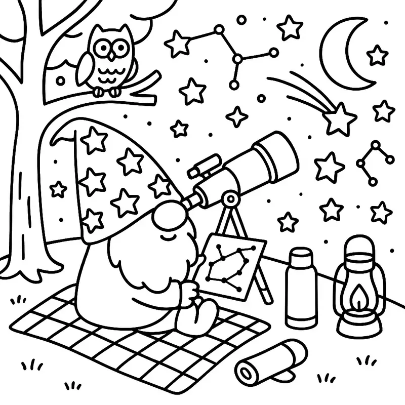 Cute Gnome Coloring Pages For Kids ChatGPT Image Prompt | PromptBase
