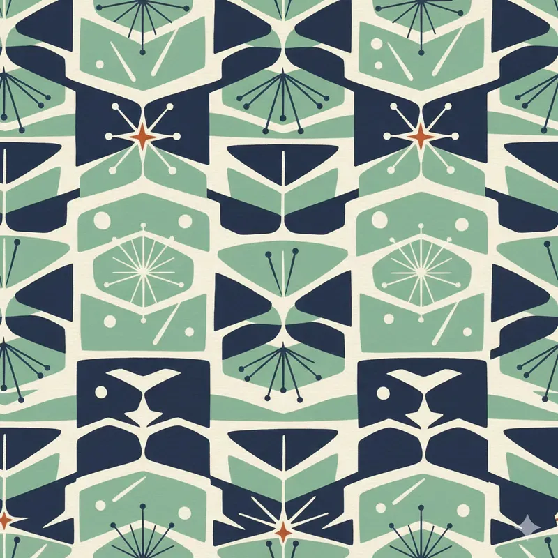 Retro Atomic Seamless Patterns Gemini Image Prompt | PromptBase