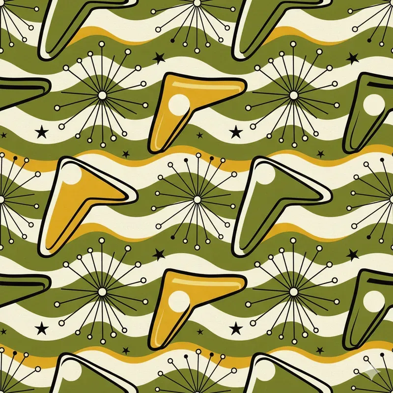 Retro Atomic Seamless Patterns Gemini Image Prompt | PromptBase