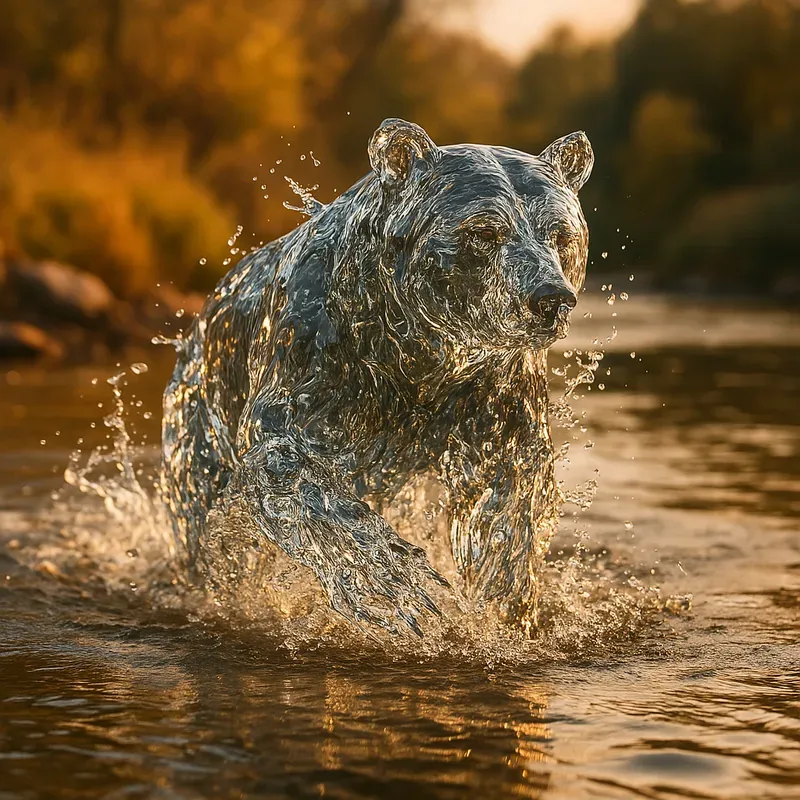 Splash Sculptures Animals Made Of Water ChatGPT Image Prompt | PromptBase