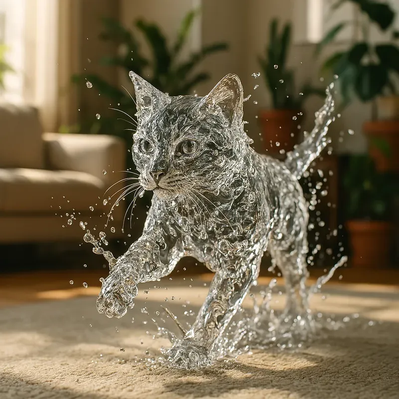 Splash Sculptures Animals Made Of Water ChatGPT Image Prompt | PromptBase