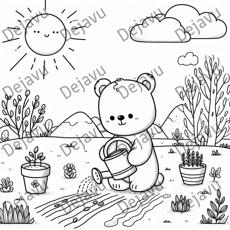 Cozy Spring Coloring Book Pages DALL·E Prompt | PromptBase