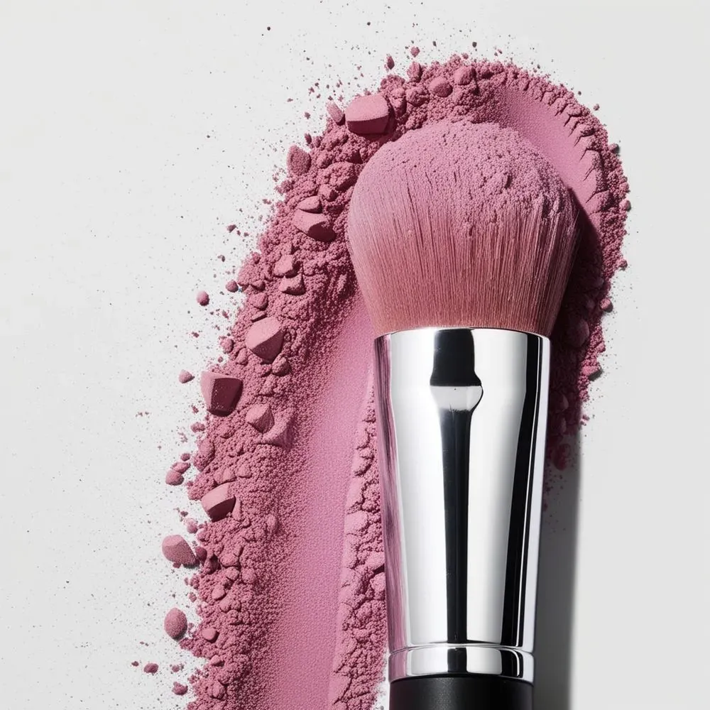 Dynamic Makeup Brush Explosions Midjourney Prompt | PromptBase