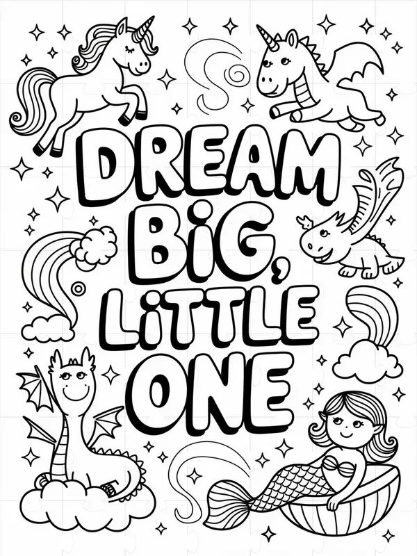 Kdp Magic Quotes Coloring Books For Kids Ideogram Prompt | PromptBase