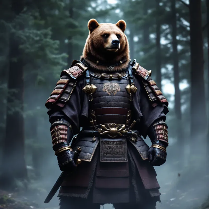 Animals In Samurai Armor Photos FLUX Prompt | PromptBase