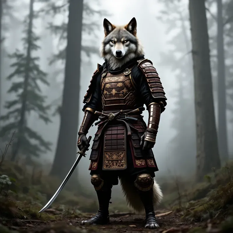 Animals In Samurai Armor Photos FLUX Prompt | PromptBase