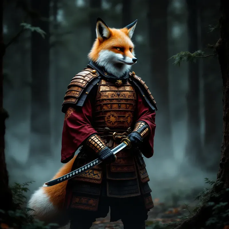 Animals In Samurai Armor Photos FLUX Prompt | PromptBase