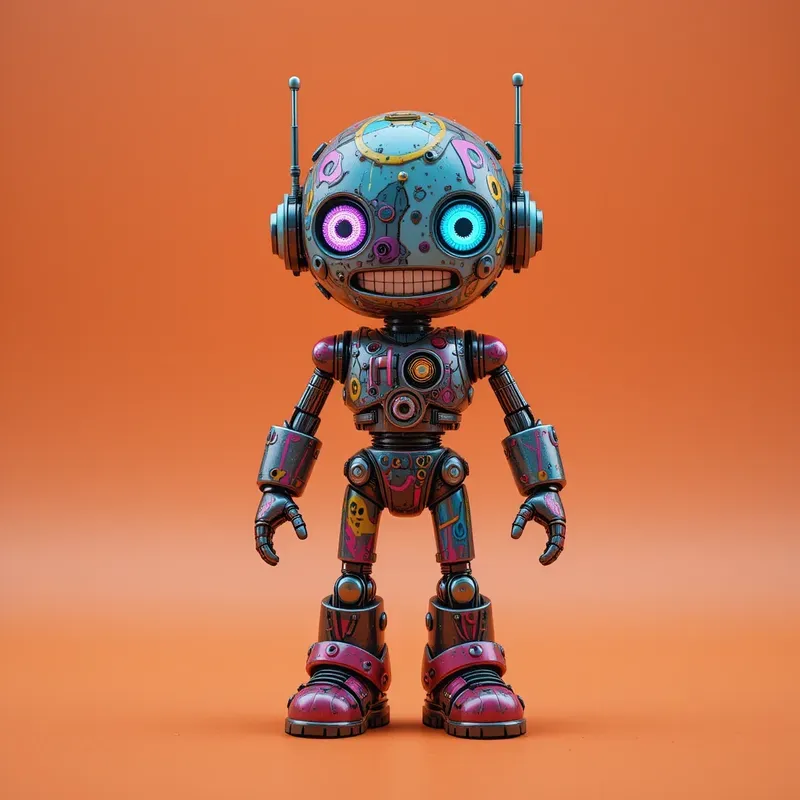 Graffiti Bot Color Clash Toys Leonardo Ai Prompt | PromptBase