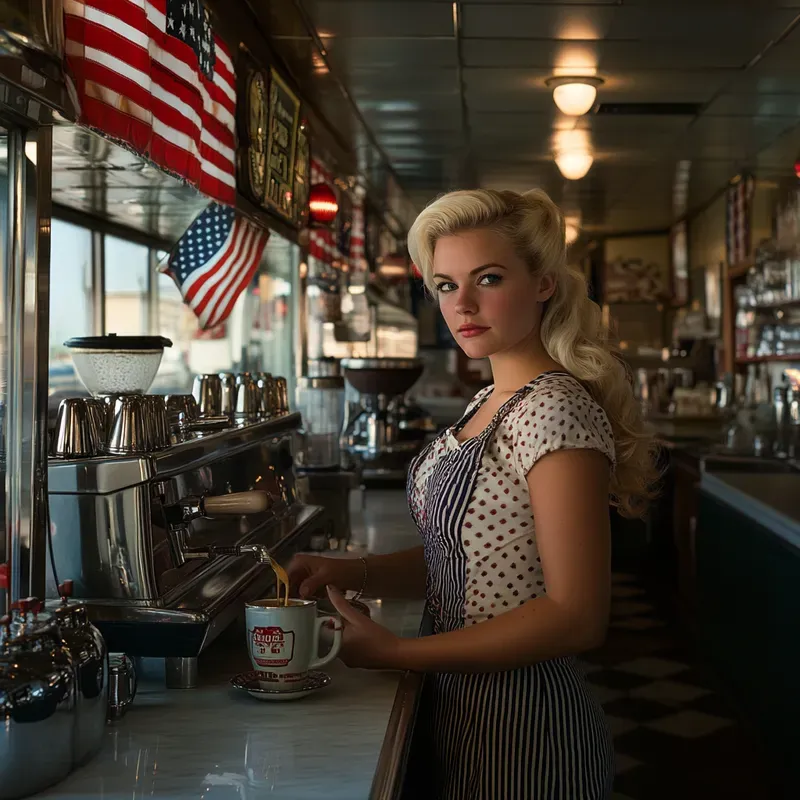 American Nostalgia Retro Roadside Photos Midjourney Prompt | PromptBase