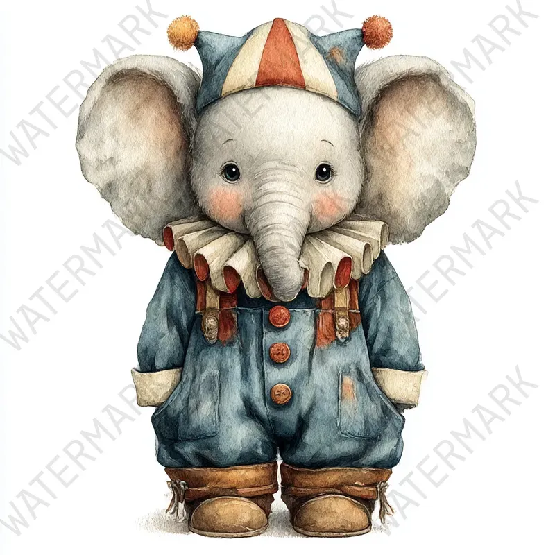 Cute Circus Animals And Friends Cliparts Midjourney Prompt | PromptBase