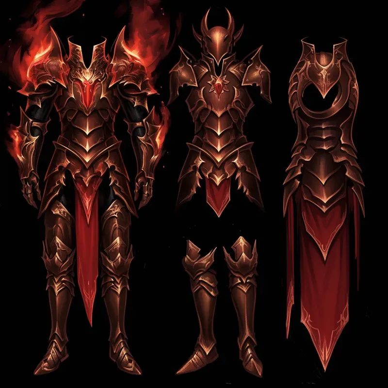 Game Armor Set Art Armor Sets Midjourney Prompt | PromptBase
