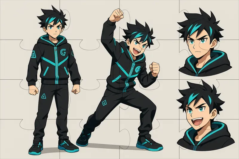 Anime Mascot Character Pose Sheets ChatGPT Image Prompt | PromptBase