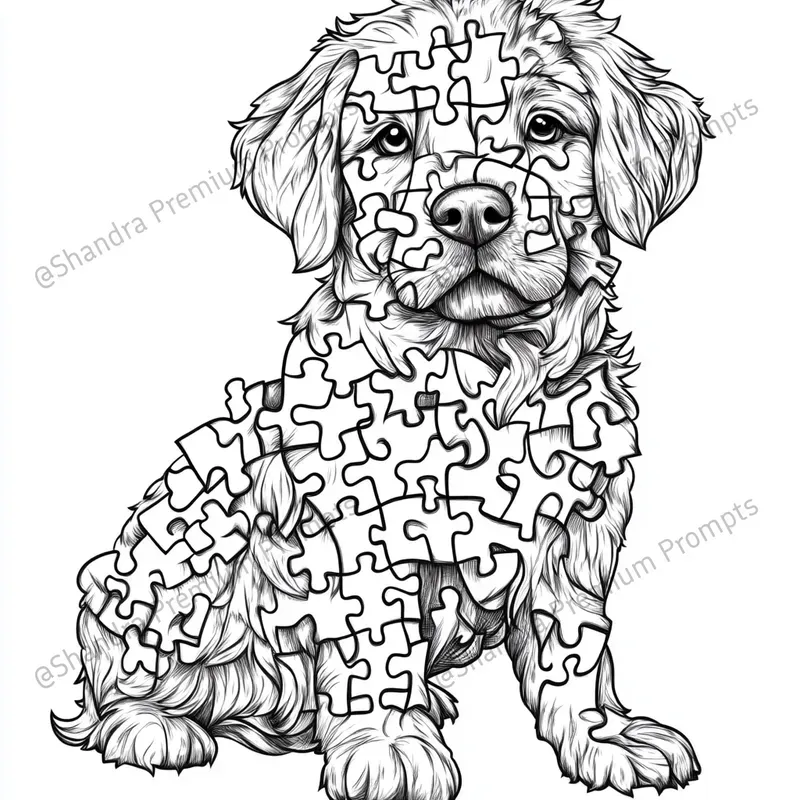 Animal Puzzle Effect Coloring Book Pages Midjourney Prompt | PromptBase
