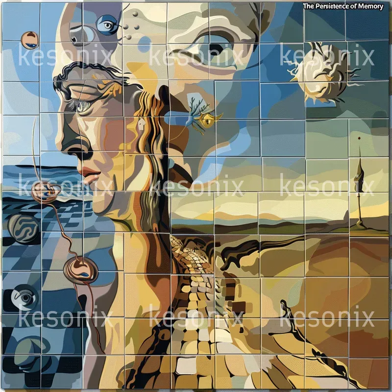 Pixel Art Mosaics Of Famous Paintings Midjourney Prompt | PromptBase