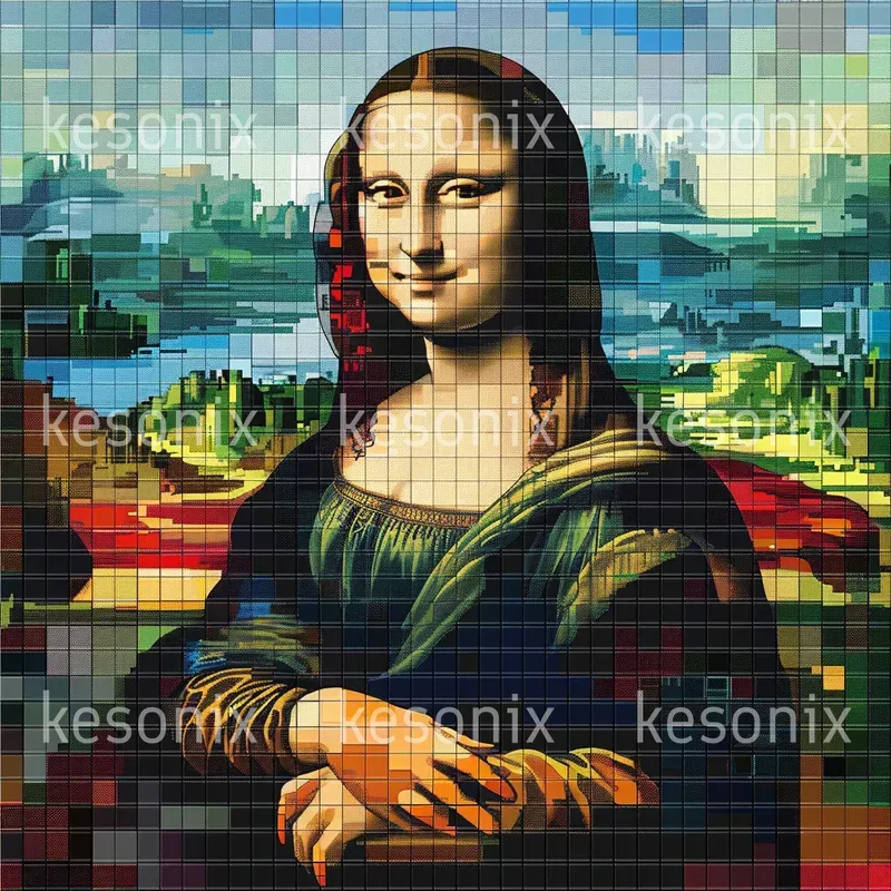 Pixel Art Mosaics Of Famous Paintings Midjourney Prompt | PromptBase