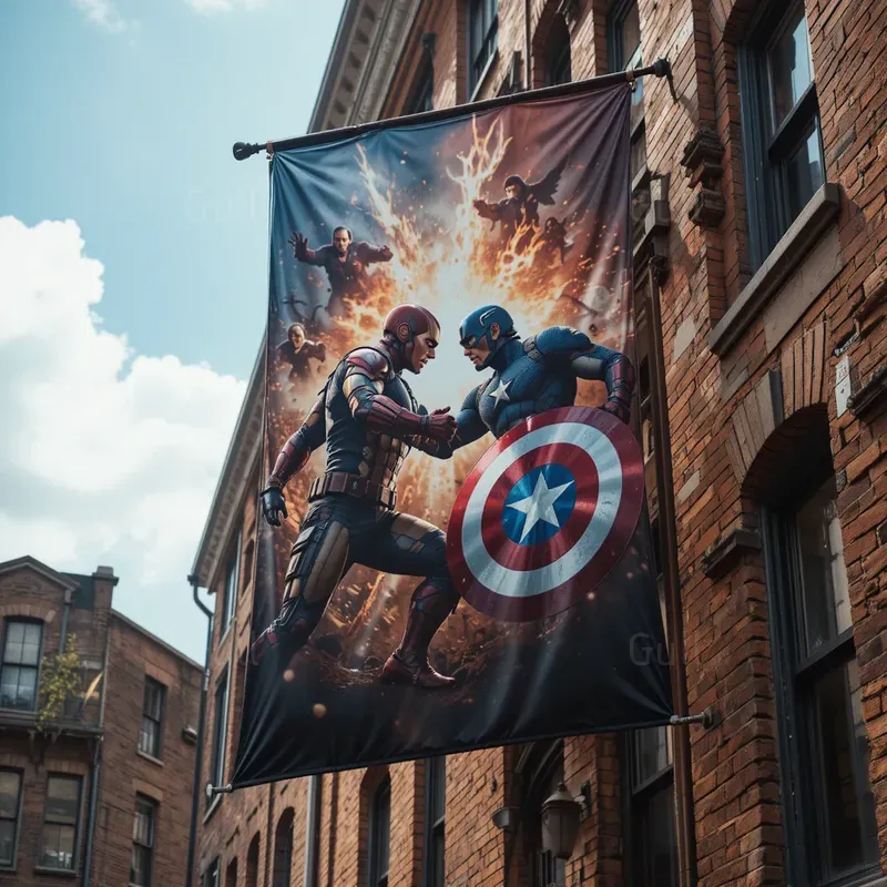 Epic Superhero Showdown Banner Mockups ChatGPT Image Prompt | PromptBase