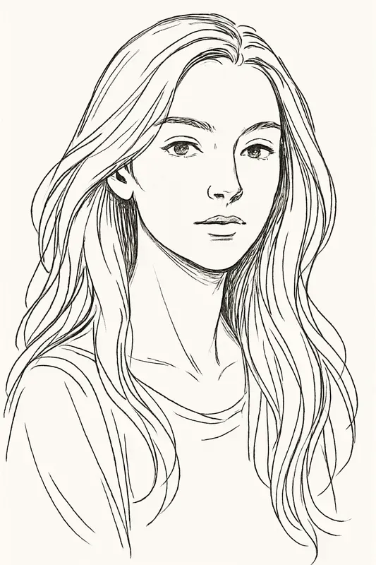 Simple Portrait Line Art ChatGPT Image Prompt | PromptBase