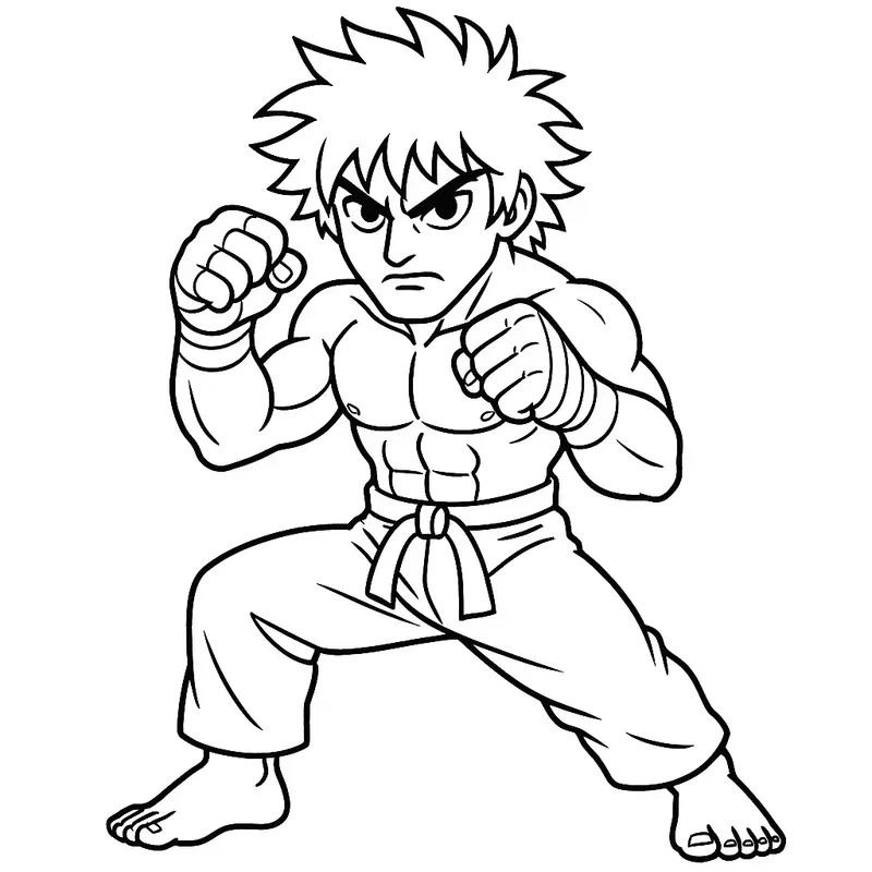 Kengan Ashura Characters Coloring Pages ChatGPT Image Prompt | PromptBase