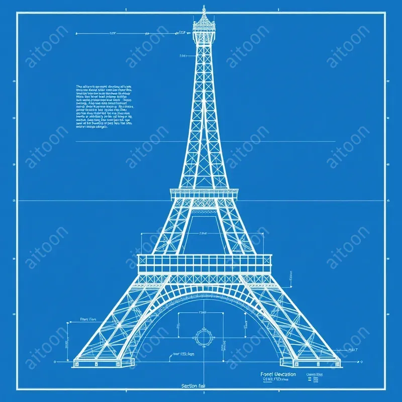 Blueprint Plans Of Iconic Buildings FLUX Prompt | PromptBase