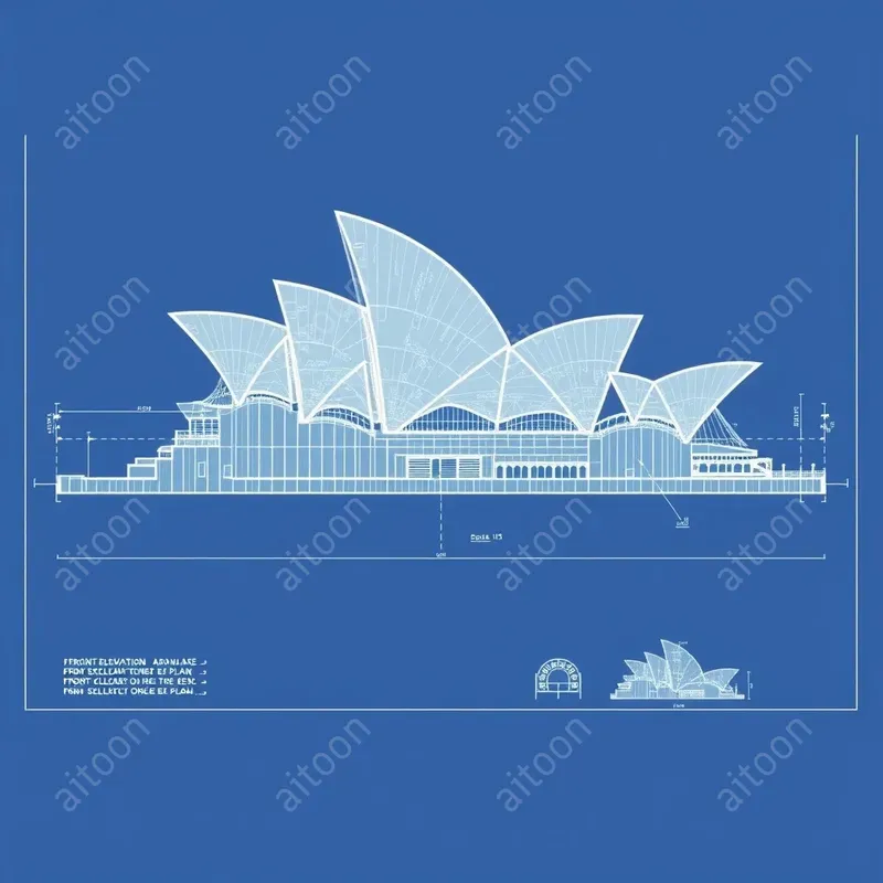 Blueprint Plans Of Iconic Buildings FLUX Prompt | PromptBase