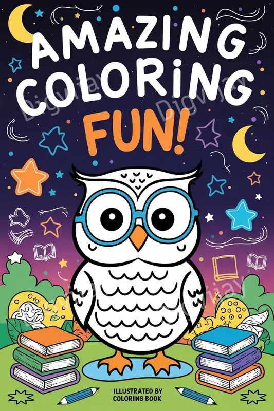 Coloring Book Cover Cartoon Illustrations Leonardo Ai Prompt | PromptBase