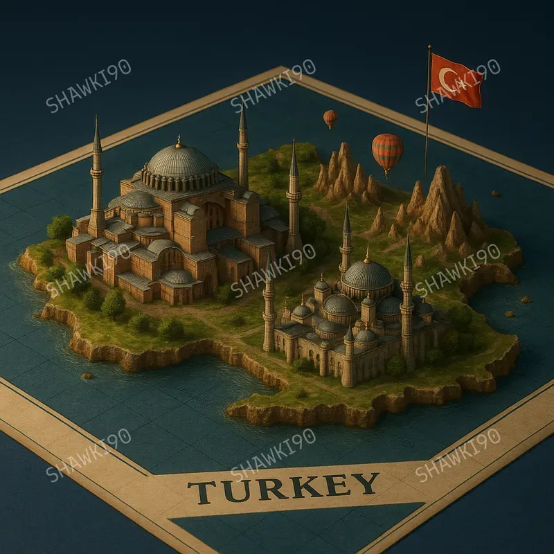Hyperrealistic 3d Isometric Country Maps ChatGPT Image Prompt | PromptBase