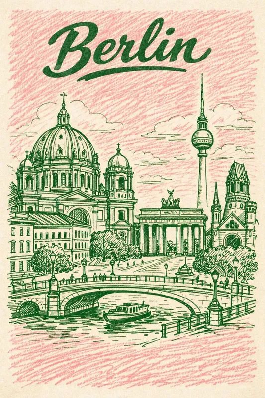 Vintage Sketch Style City Posters ChatGPT Image Prompt | PromptBase
