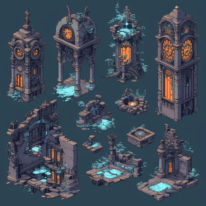 Retro Pixel Platformer Tileset Packs Midjourney Prompt | PromptBase