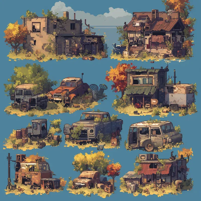 Retro Pixel Platformer Tileset Packs Midjourney Prompt | PromptBase