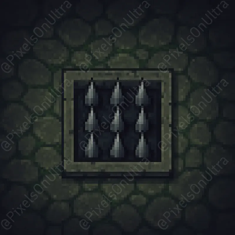 2D Game Dungeon Trap Pixel Showcases ChatGPT Image Prompt | PromptBase