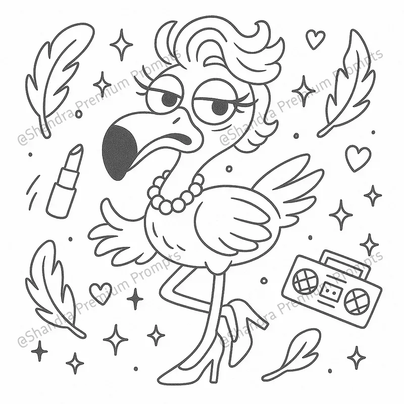 Caricature Portraits Coloring Book Pages ChatGPT Image Prompt | PromptBase