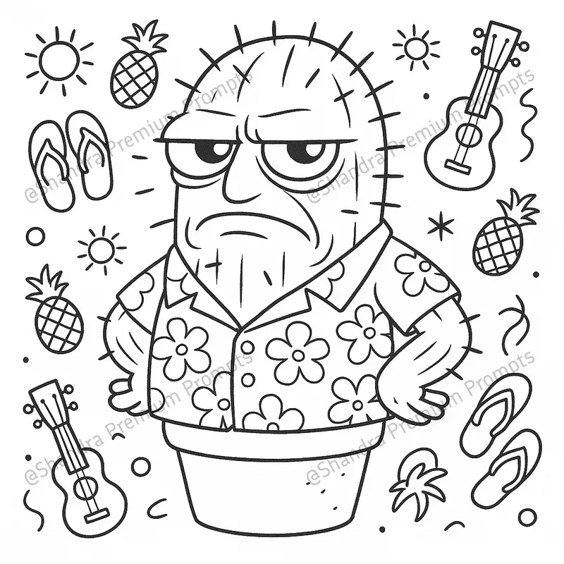 Caricature Portraits Coloring Book Pages ChatGPT Image Prompt | PromptBase