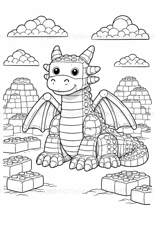 Lego Inspired Coloring Pages ChatGPT Image Prompt | PromptBase