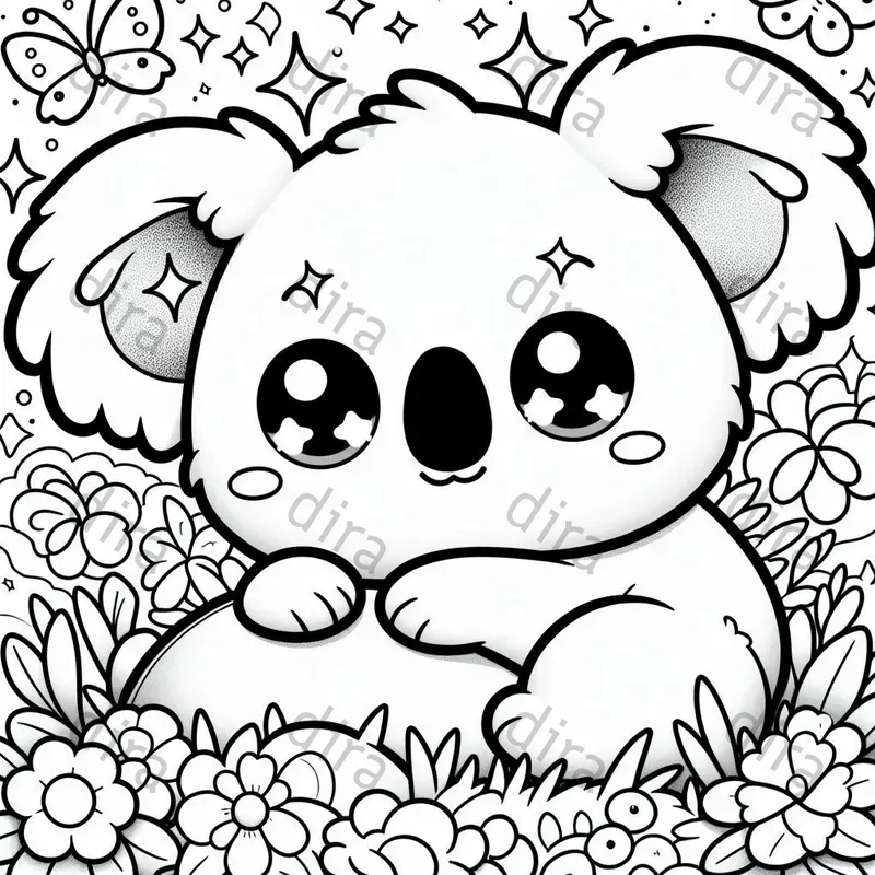 Cute Fluffy Animal Coloring Pages DALL·E Prompt | PromptBase