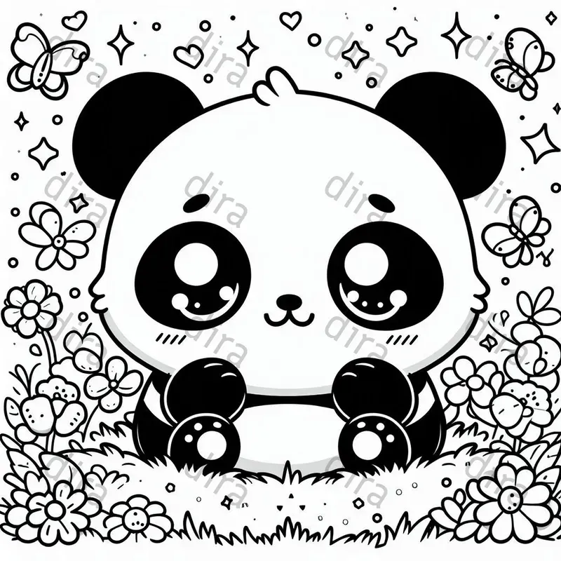Cute Fluffy Animal Coloring Pages DALL·E Prompt | PromptBase