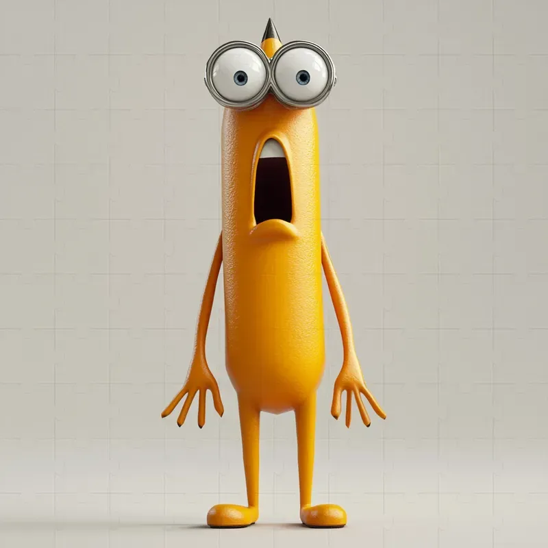 Surprised 3D Cartoon Character Renders Midjourney Prompt | PromptBase