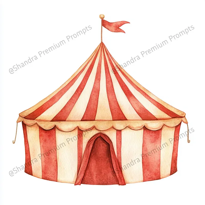 Cute Circus Party Watercolor Cliparts Midjourney Prompt | PromptBase
