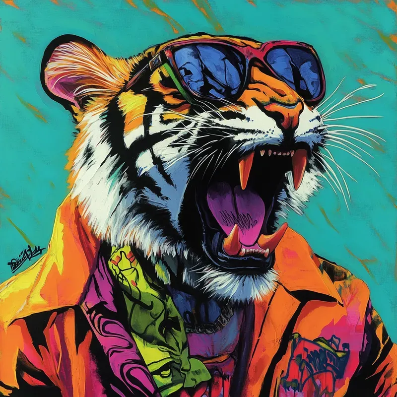 Pop Art Animals With Graffiti Style Midjourney Prompt | PromptBase