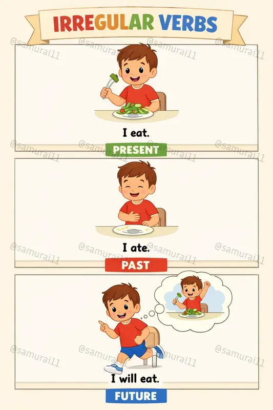 Visual Irregular Verbs Cards Generator ChatGPT Image Prompt | PromptBase