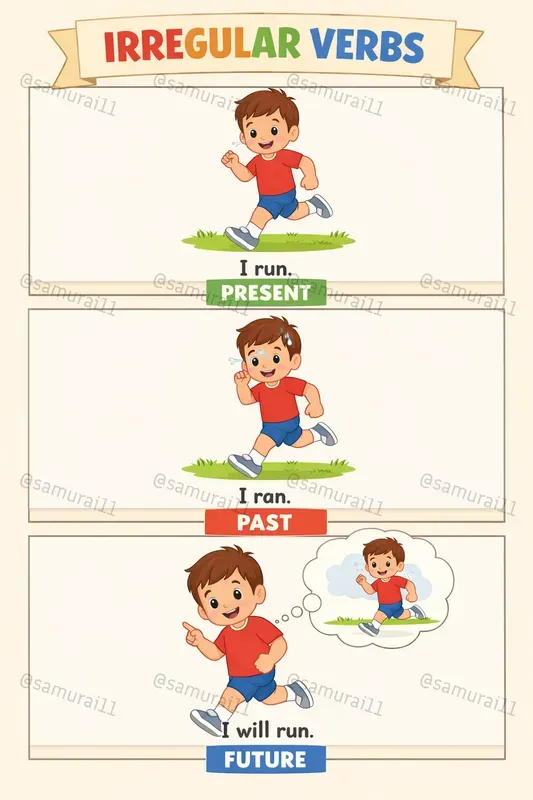 Visual Irregular Verbs Cards Generator ChatGPT Image Prompt | PromptBase