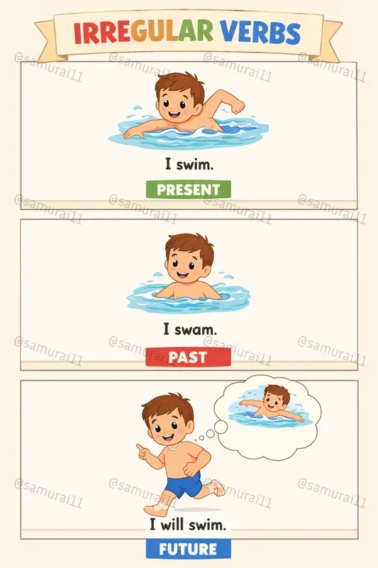 Visual Irregular Verbs Cards Generator ChatGPT Image Prompt | PromptBase