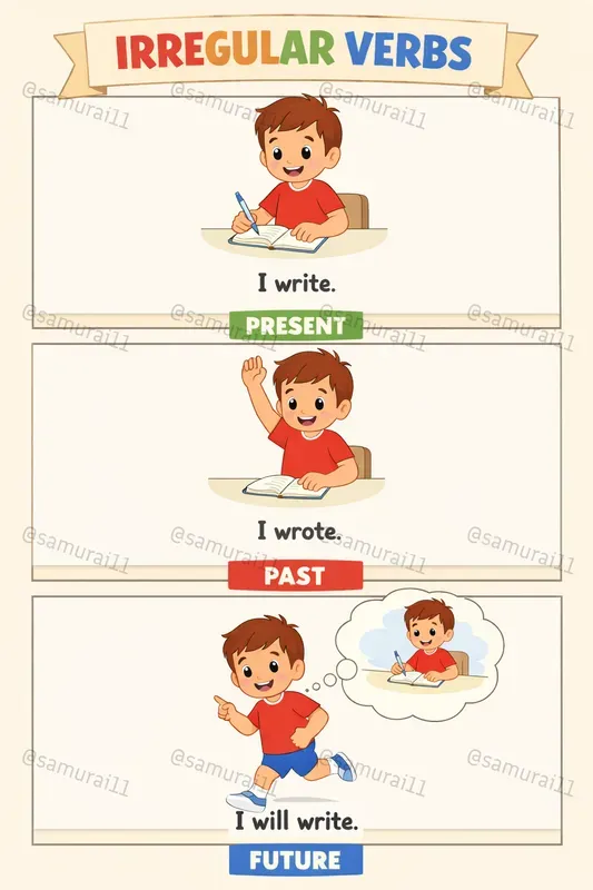 Visual Irregular Verbs Cards Generator ChatGPT Image Prompt | PromptBase