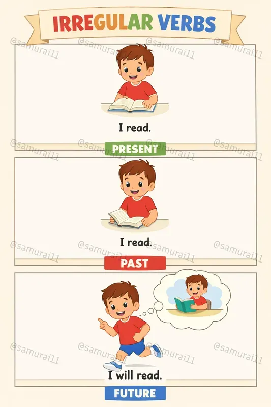 Visual Irregular Verbs Cards Generator ChatGPT Image Prompt | PromptBase
