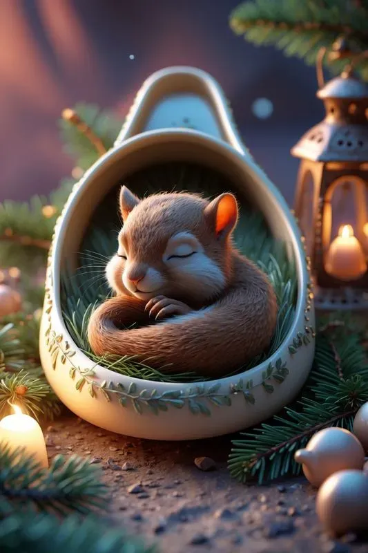 Cozy Animals Sleeping In Cups Art Leonardo Ai Prompt | PromptBase