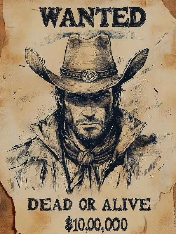 Wild West Wanted Posters Midjourney Prompt | PromptBase
